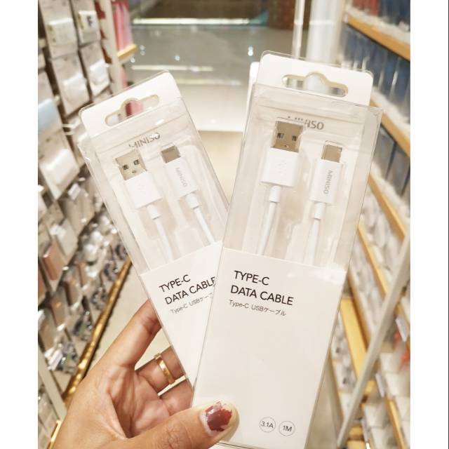 Jual MINISO Kabel Data USB Type-C kecepatan 3,1 A Panjang 1m | Shopee ...