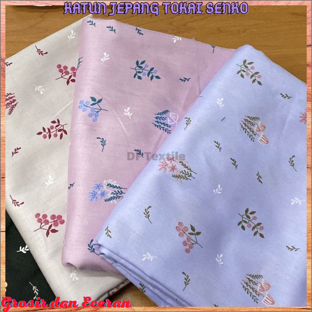 Jual Kain Katun Jepang Motif Bunga TJD22JN050 Japan Design Tokai Senko ...