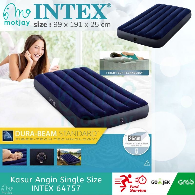 Jual Kasur Angin Intex Durabeam Twin Blue Intex 64757 | Shopee Indonesia