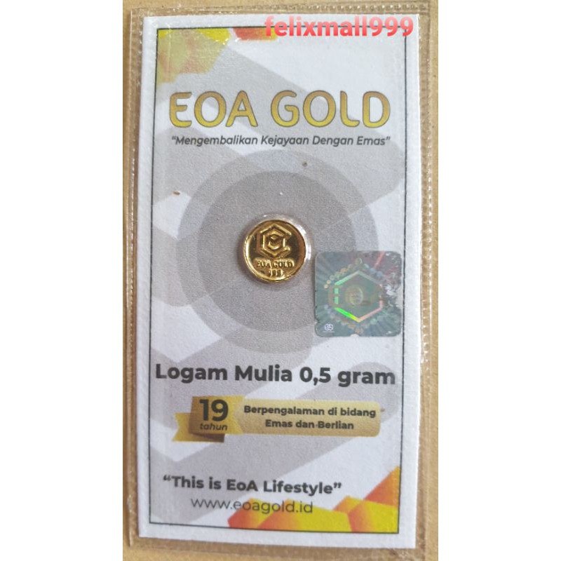 Jual LM MINI EOA GOLD 0.5 GR /LOGAM MULIA MINI EOA GOLD 0.5 gr 0.1 gr ...
