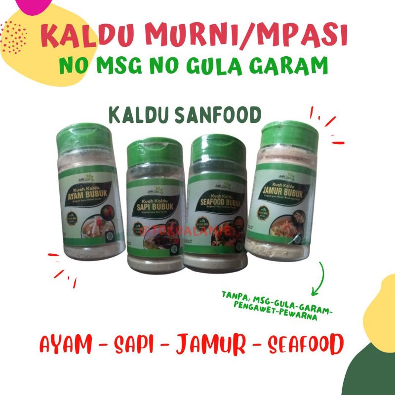 Jual KALDU MPASI MURNI NO MSG TANPA GULA TANPA GARAM SANFOOD - KALDU ...