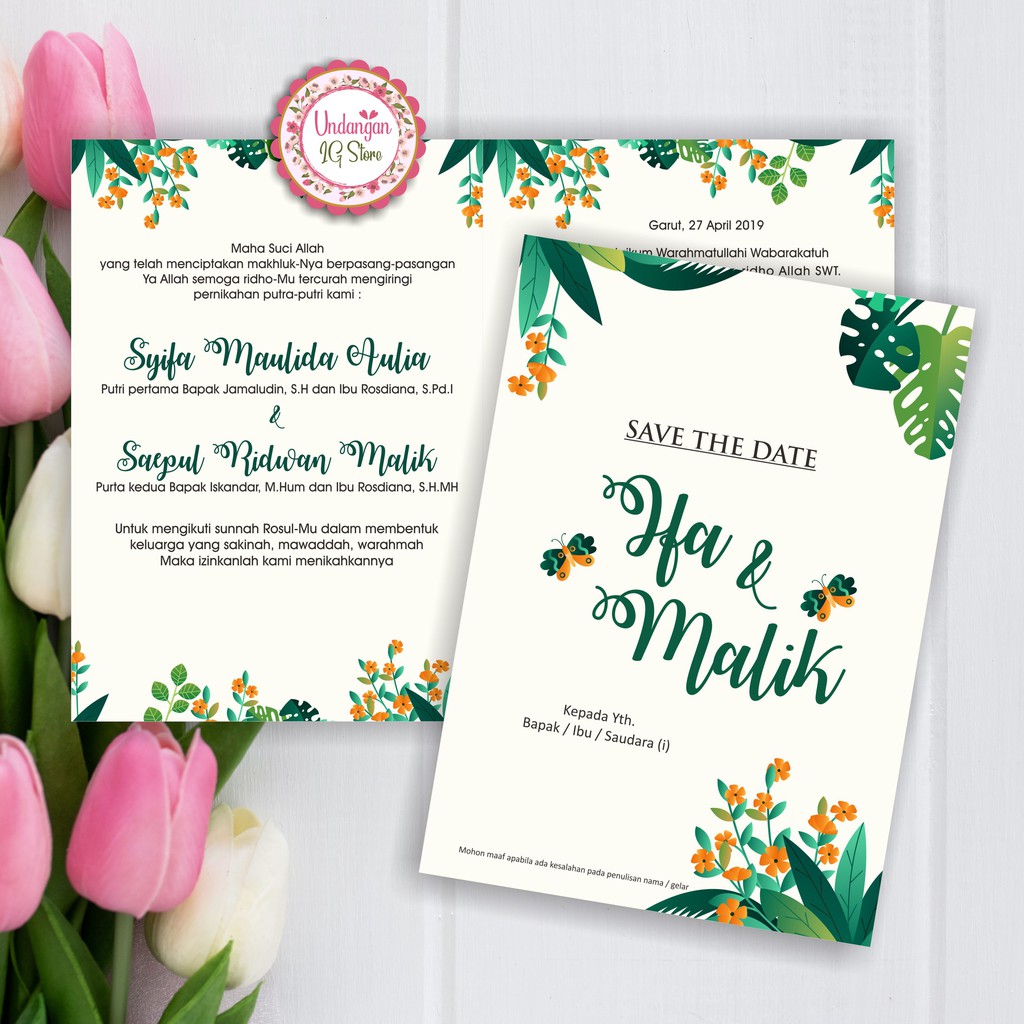 Jual Undangan Pernikahan vintage rustic floral/ bunga IG-0013 Murah ...