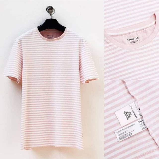 Jual Splash t shirt peach streep | Shopee Indonesia
