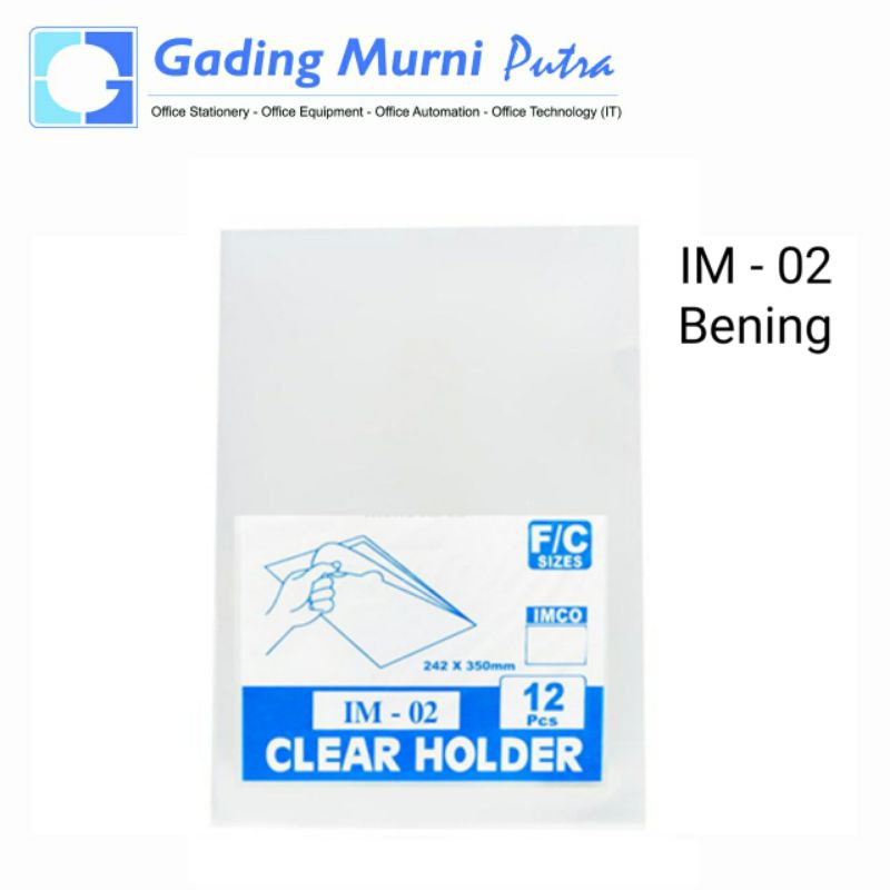 Jual MAP L / Clear Sleeves folio / Map Plastik F4 IMCO GOBI IM-02 - 1 ...