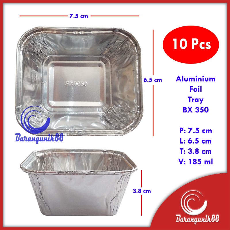 Jual Aluminium Foil Tray BX350 @10pcs Aluminium Foil Cup BX 350 Kotak Persegi | Shopee Indonesia