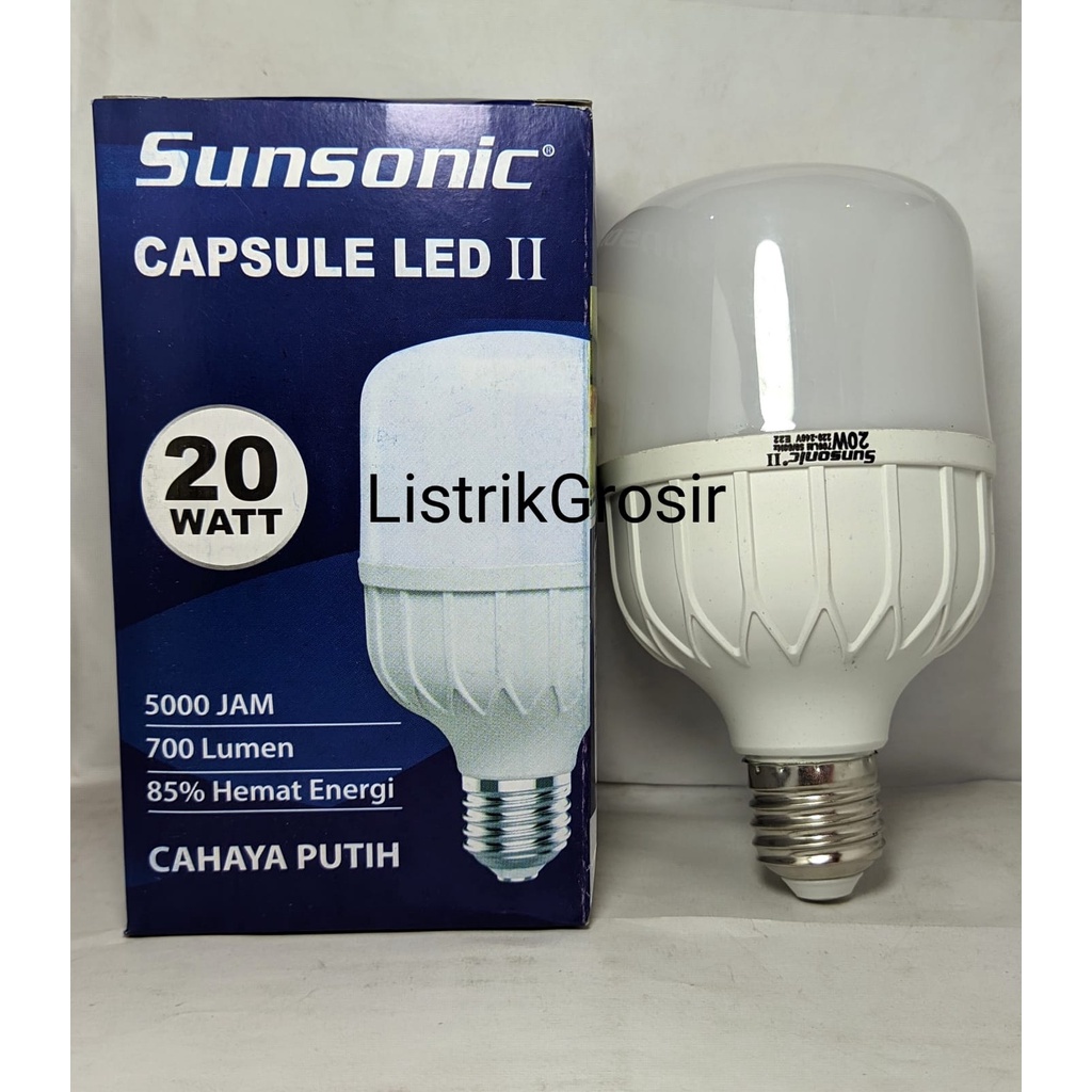 Jual Sunsonic Lampu Bohlam Led Kapsul Capsule Tabung 20w 20 Watt Sunsonic | Shopee Indonesia