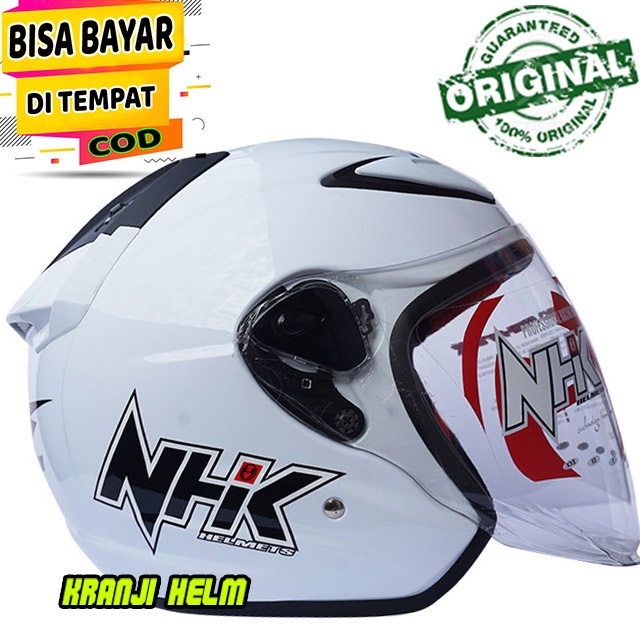 Jual Helm / Helm half face / Helm nhk r6 solid white terpopuler ...