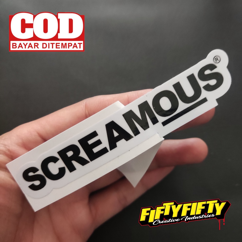 Jual Stiker Print Cut BRAND DISTRO SCREAMOUS Stiker Printing Laminasi ...
