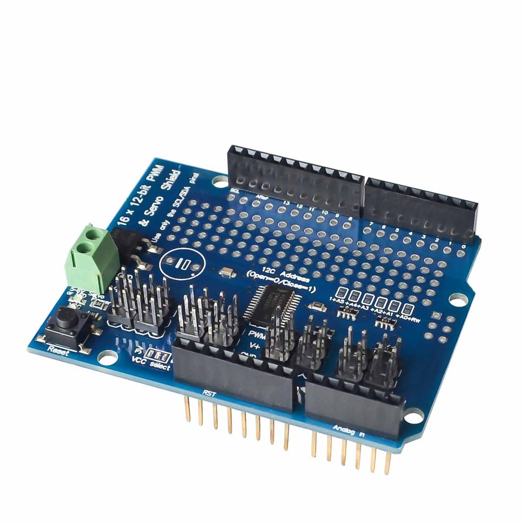 Jual 16 Channel 12 Bit PWM / Servo Shield Controller Robot Shield i2c ...