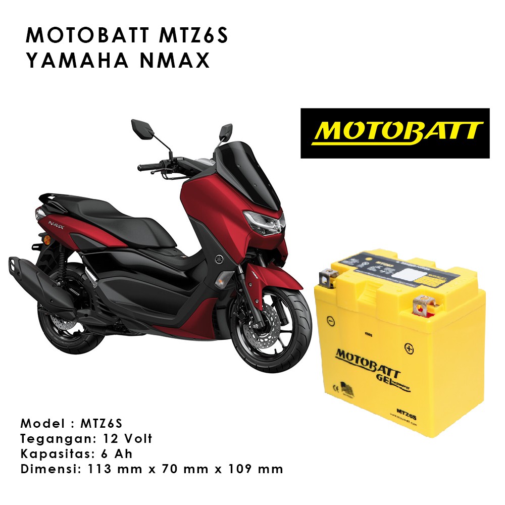 Jual Aki Accu Yamaha NMAX 150 Lexi Freego Motobatt MTZ6S Original Baru ...