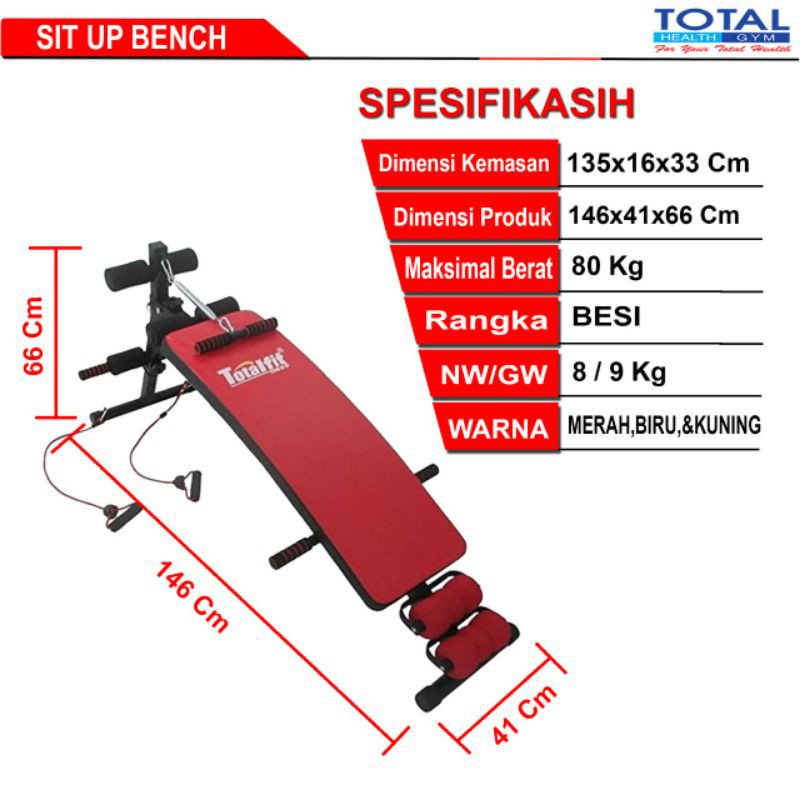Jual SIT UP BENCH TOTAL/ALAT OLAH RAGA SIT UP | Shopee Indonesia