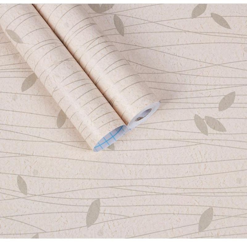 Jual Siluet daun coklat Wallpaper sticker dinding motif salur coklat susu ukuran 45 cm x 9 m ...