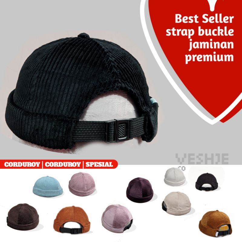 Jual Peci Miki hat Topi Mikihat Corduroy buckle premium coklat hitam ...