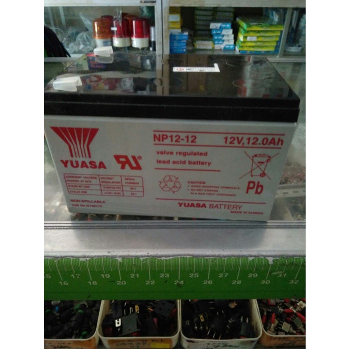 Jual Aki kering baterai battery VRLA Yuasa 12v 12 volt 12Ah 12 Ampere | Shopee Indonesia