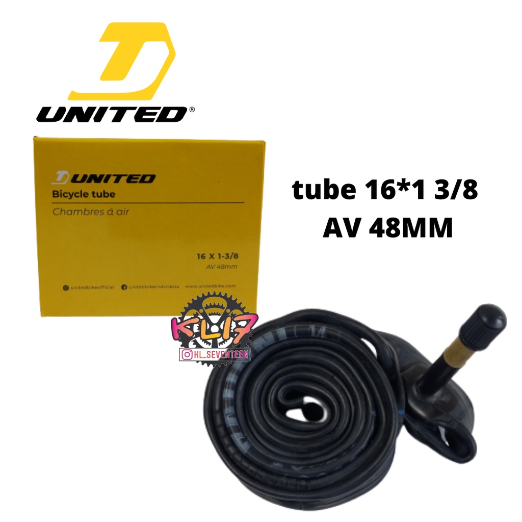 Jual Ban dalam sepeda 16 x 1 3/8 united AV 48mm ertro 349 BAN DALAM PIKES BROMPTON 3SIXTY CIGNA ...