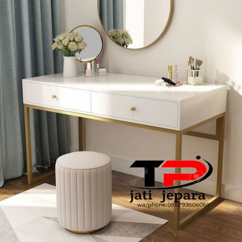 Jual meja rias minimalis dan cermin bulat besar dan kecil | Shopee ...