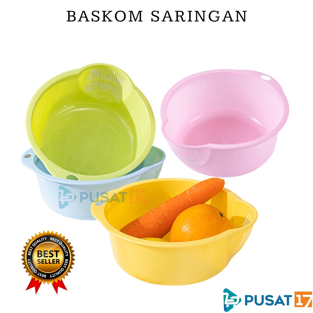 Jual PUSAT17 BASKOM CUCI BERAS BUAH SAYURAN / BASKOM SERBAGUNA WADAH ...