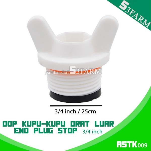 Jual Tutup Kran Dop Drat Luar Plug PPR PVC Blind Cap Seal Kupu Kupu 3 ...