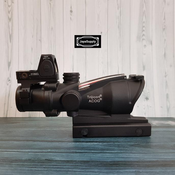 Jual Acog Trijicon Fiber 4x Zoom with RMR Scope AEG GBBR M3 M2 T1 T2 ...
