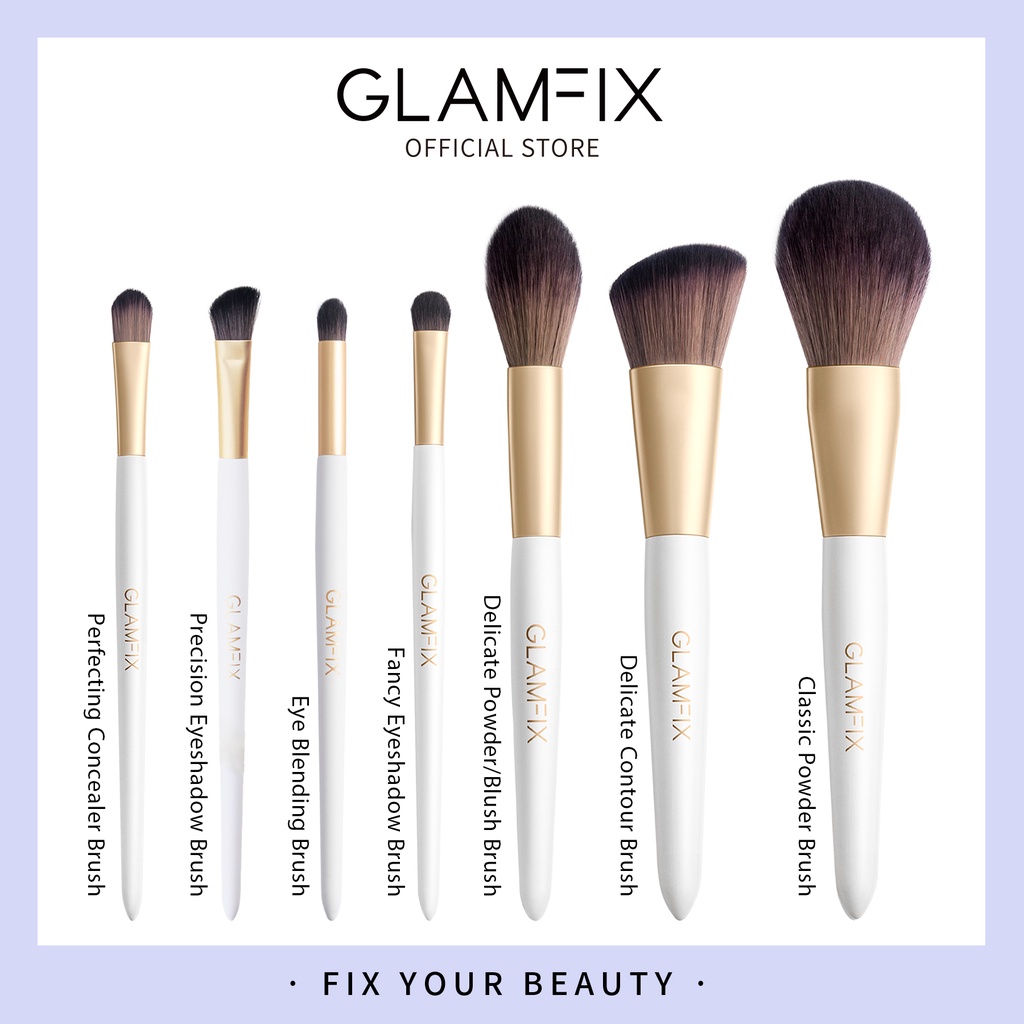 Jual GLAMFIX Classic Pure White Makeup Brush Kuas Makeup Kuas Concealer ...
