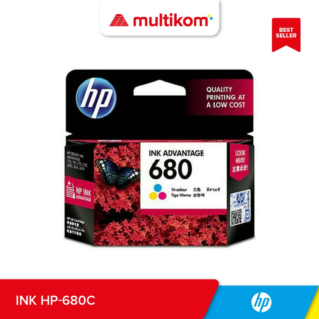 Jual Tinta Catridge HP Ink Cart HP680C, F6V26AA REFILL WARNA 1115,1118 ...