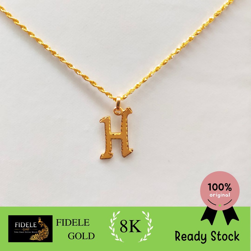Jual Liontin Huruf Emas Kuning emas asli 8 karat | Shopee Indonesia