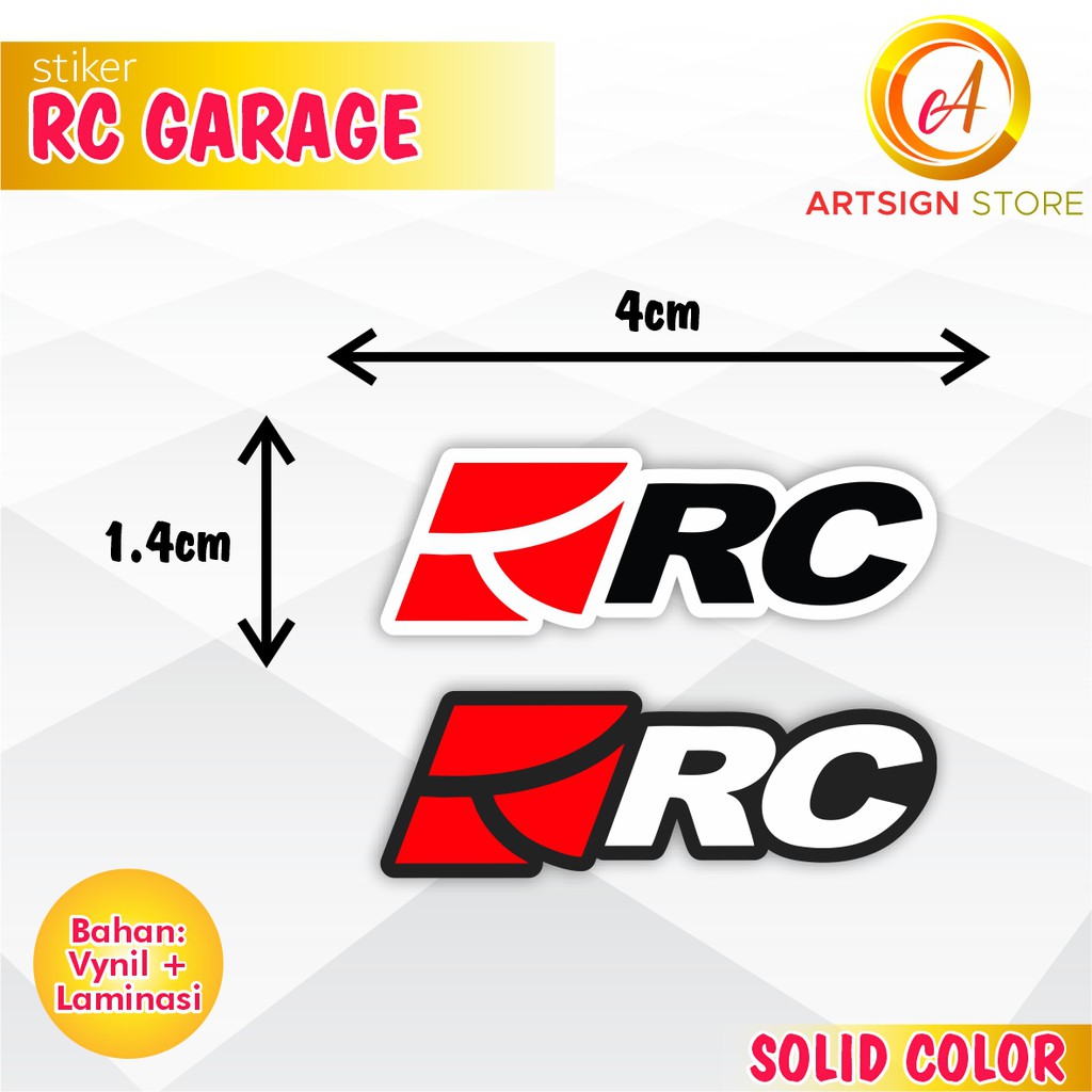 Jual Stiker RC Garage / Stiker Visor RC Garage / Stiker Helm RC Garage ...