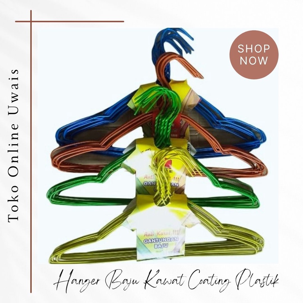 Jual Gantungan Baju Kawat Coating Plastik Warna Anti Karat | Shopee ...