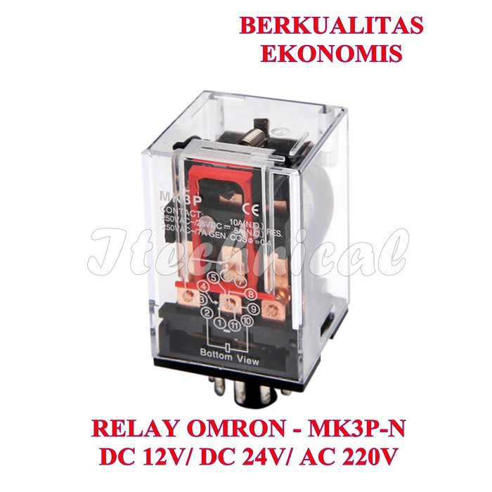 Jual RELAY MK3P-N OMRON AC 220V /MK3P-N DC12V /MK3P-N DC24V 11 KAKI ...