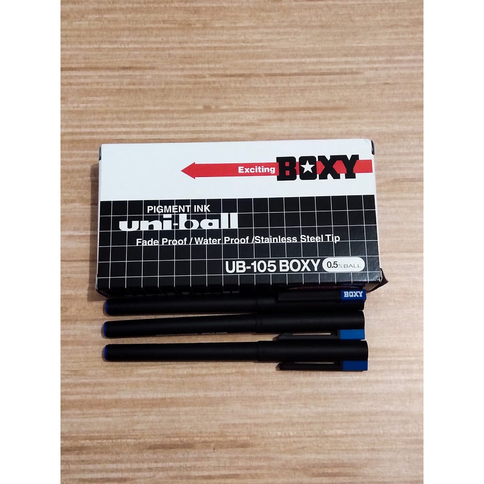 Jual Bp. Boxy Uni- ball UB-105 (biru) | Shopee Indonesia