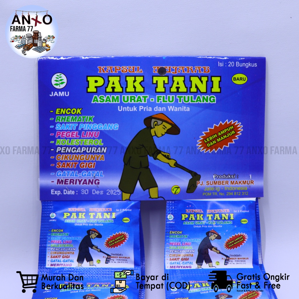 Jual PAK TANI OBAT ASAM URAT ASLI ORIGINAL | 1 RENCENG ISI 20PCS | OBAT ...