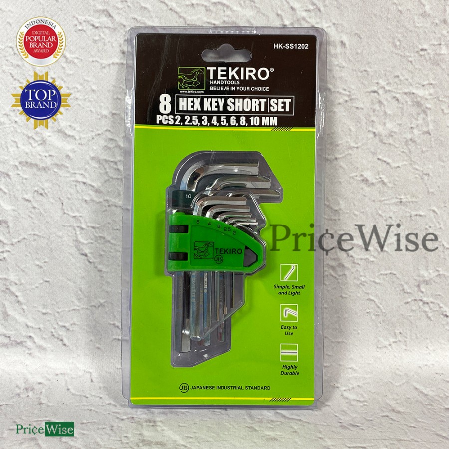 Jual Kunci L Pendek Set 8pcs 2-10mm Tekiro / Hex Key Short Set 8 pcs ...