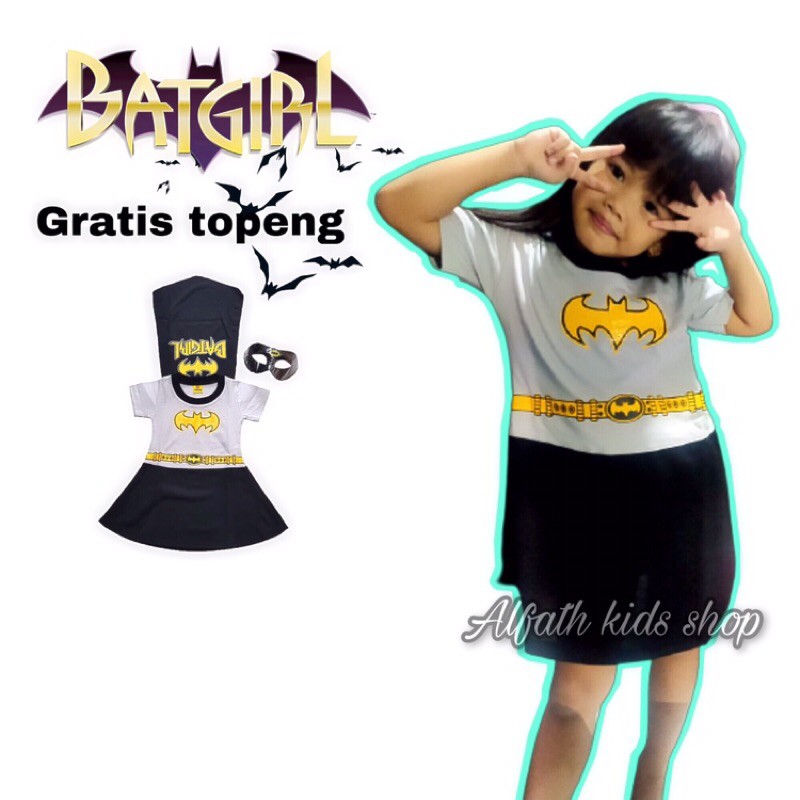 Jual KOSTUM ANAK PEREMPUAN BATMAN CEWEK SAYAP FREE TOPENG MURAH | BAJU ...