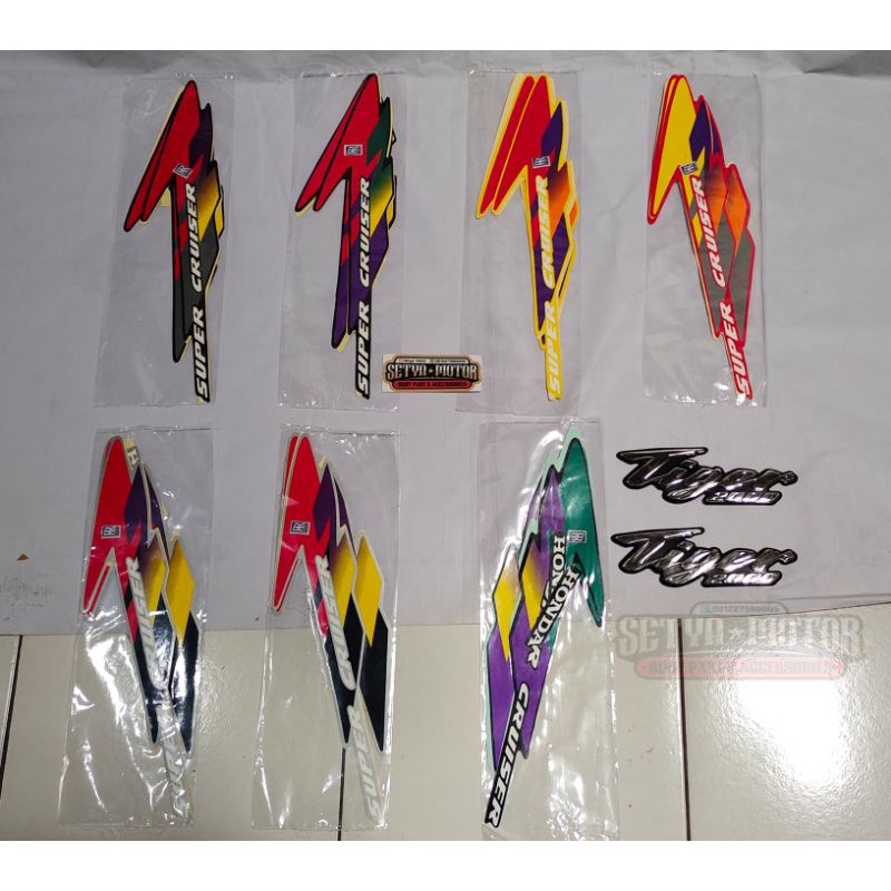 Jual Striping Strip Sticker Honda Tiger Super Cruiser 1997 2000 Merah ...