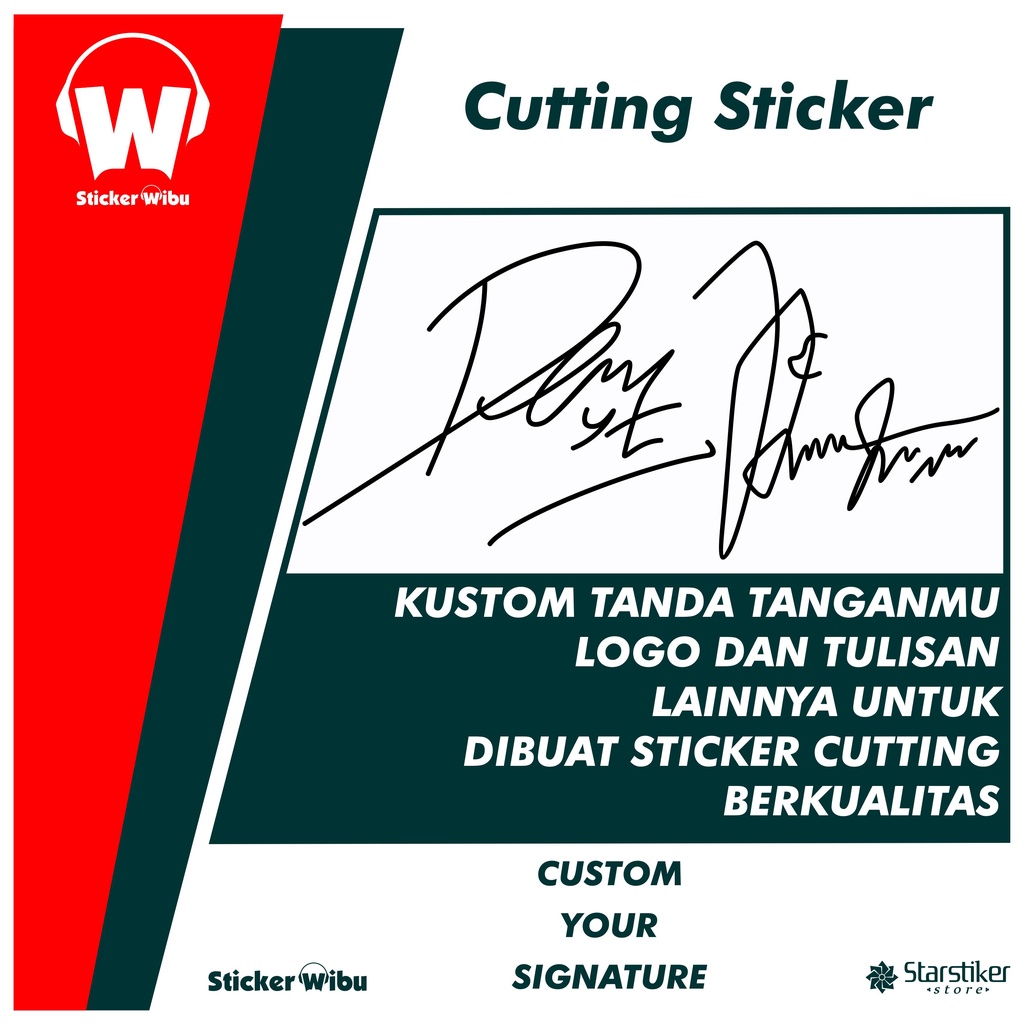 Jual STIKER / STICKER TANDA TANGAN CUSTOM / REQUEST SENDIRI / NAMA ...