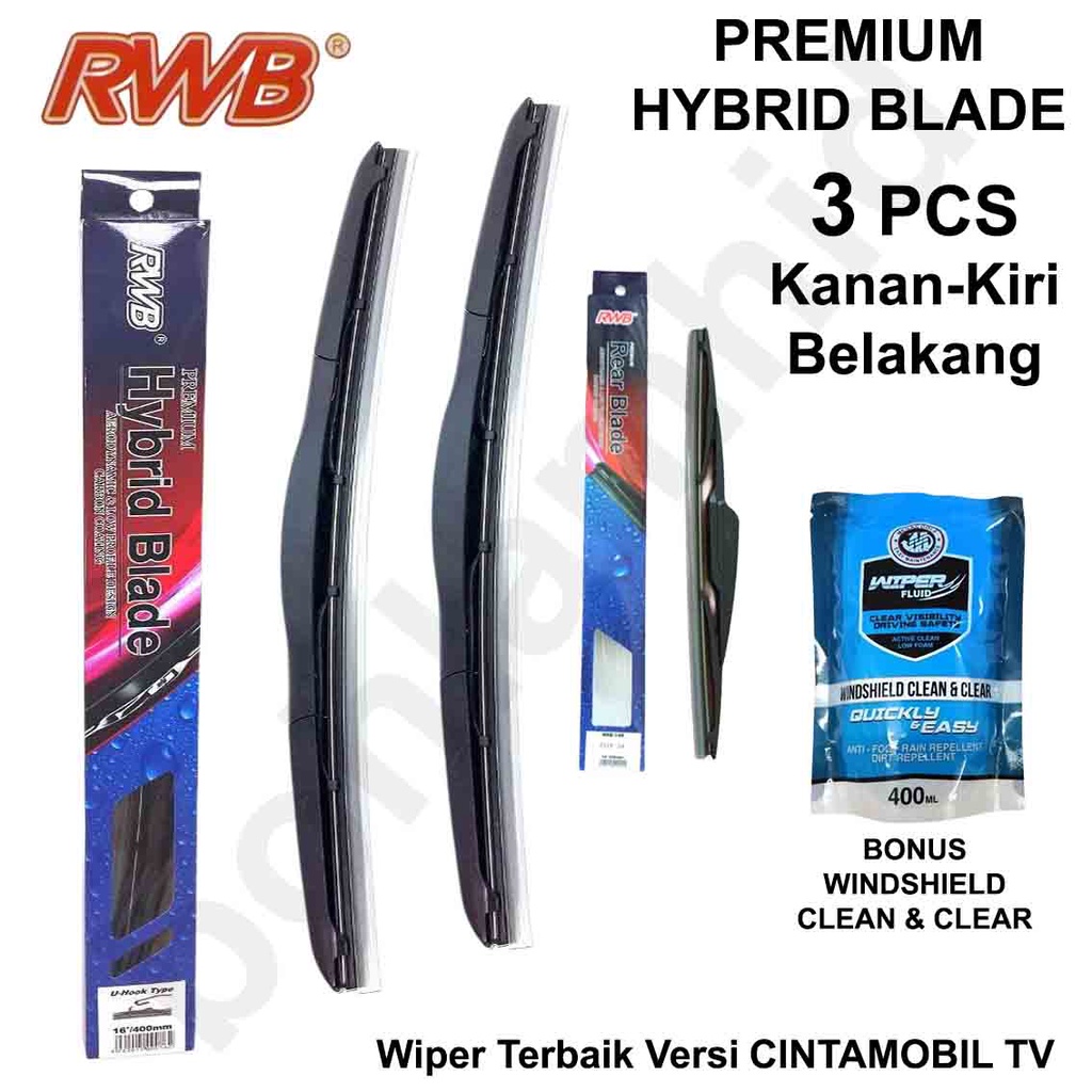 Jual WIPER RWB HYBRID AVANZA 3Pcs (kn-kr dan blkg) BEST WIPER ...