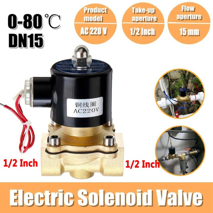 Jual Kran Air Electric Water Selenoid Valve NC 1/2 AirWater Control Switch | Shopee Indonesia