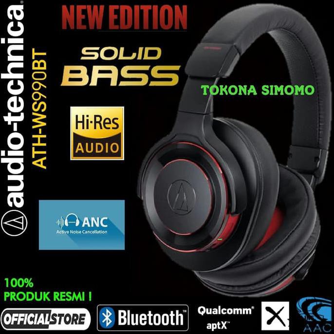 Jual Audio Technica Ath Ws990Bt Hi-Res Solid Bass Bluetooth Headphone | Shopee Indonesia