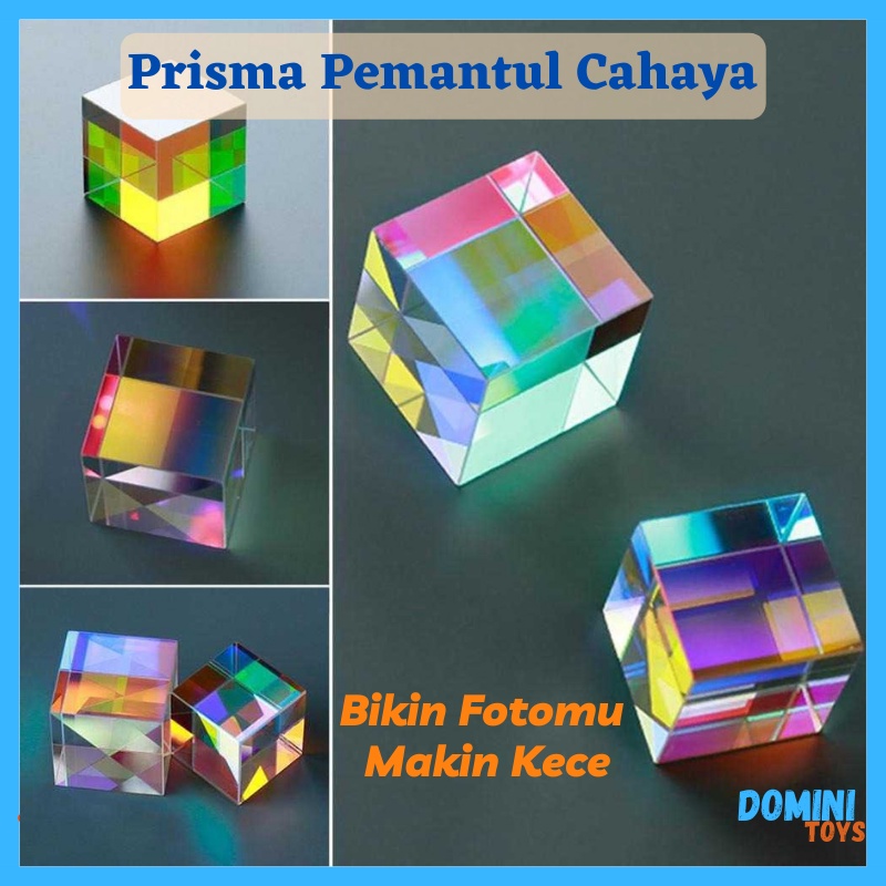 Jual Kubus Prisma Cube Dichroic RGB Bahan Kaca Optik Untuk Edukasi ...