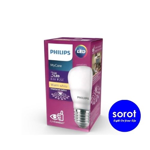 Jual Philips Lampu LED Bulb 3 Watt E27 3000K P45 (Warna Kuning/Warm ...