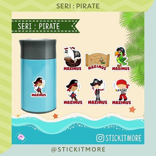 Jual Sticker Label Nama Waterproof Pirate | Shopee Indonesia