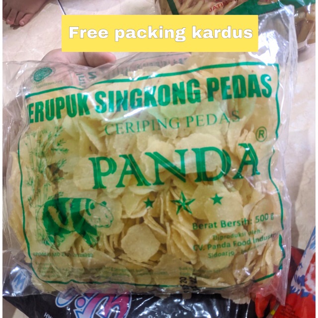 Jual KERUPUK PANDA 500gram / KERUPUK SINGKONG PEDAS / CERIPING PEDAS ...