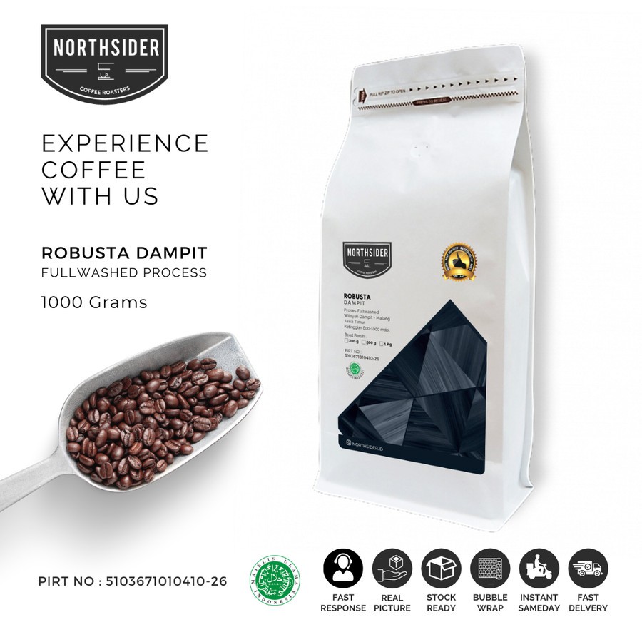 Jual Northsider Kopi Robusta Dampit Jawa Timur fully-washed coffee 1Kg ...