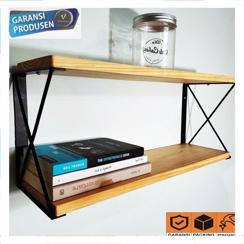 Jual TERBARU Rak Minimalis Industrial Vintage x / Rak Bumbu Dapur lebar ...