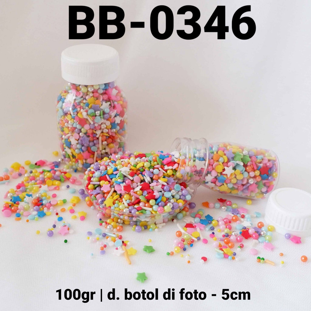 Jual BB-0346 Sprinkles sprinkle springkel 100gr mutiara bintang rainbow ...