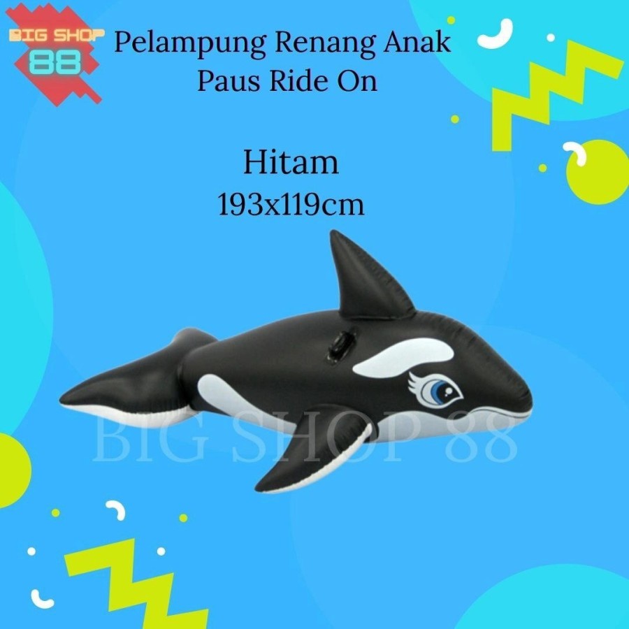 Jual INTEX 58561 PELAMPUNG BAN RENANG ANAK PAUS HITAM WHALE RIDE-ON ...