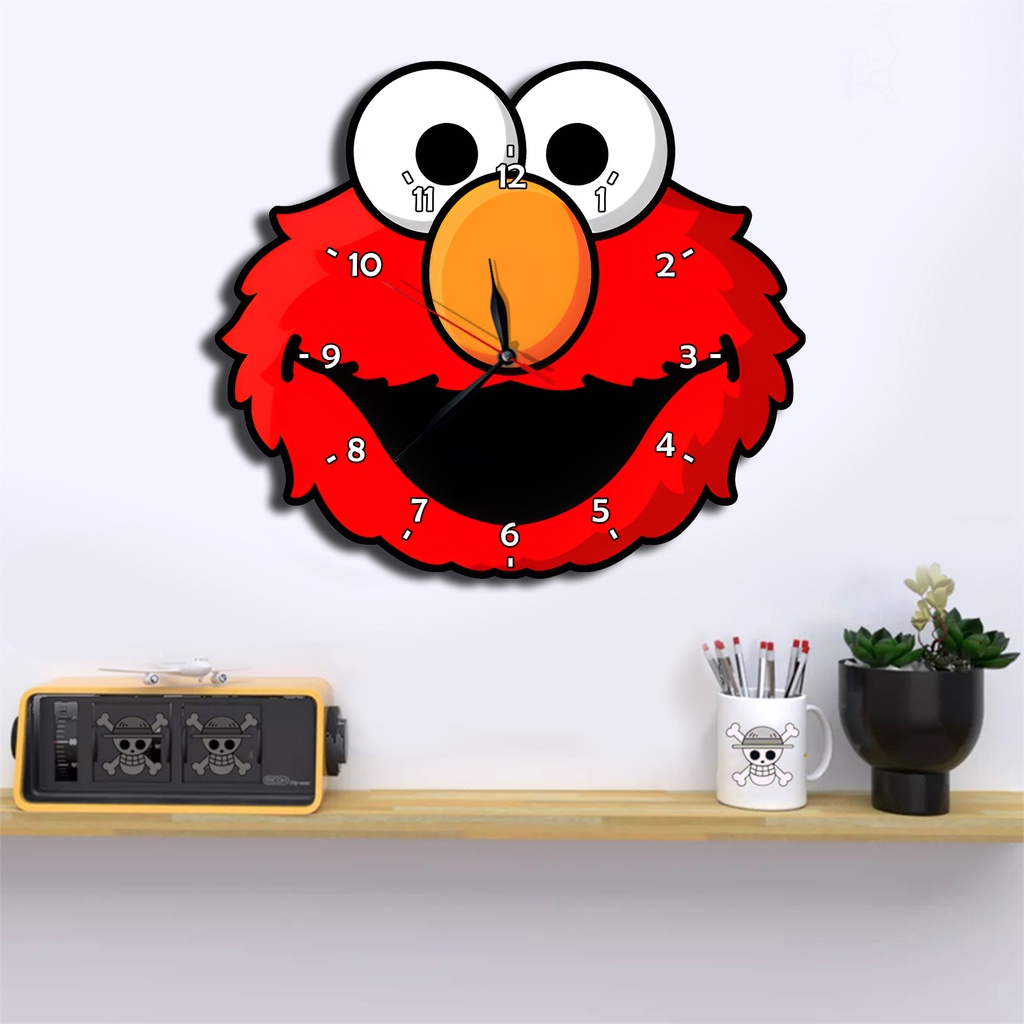 Jual Jam Dinding Pola Unik Design Elmo & Cookie Monster Special Edition ...