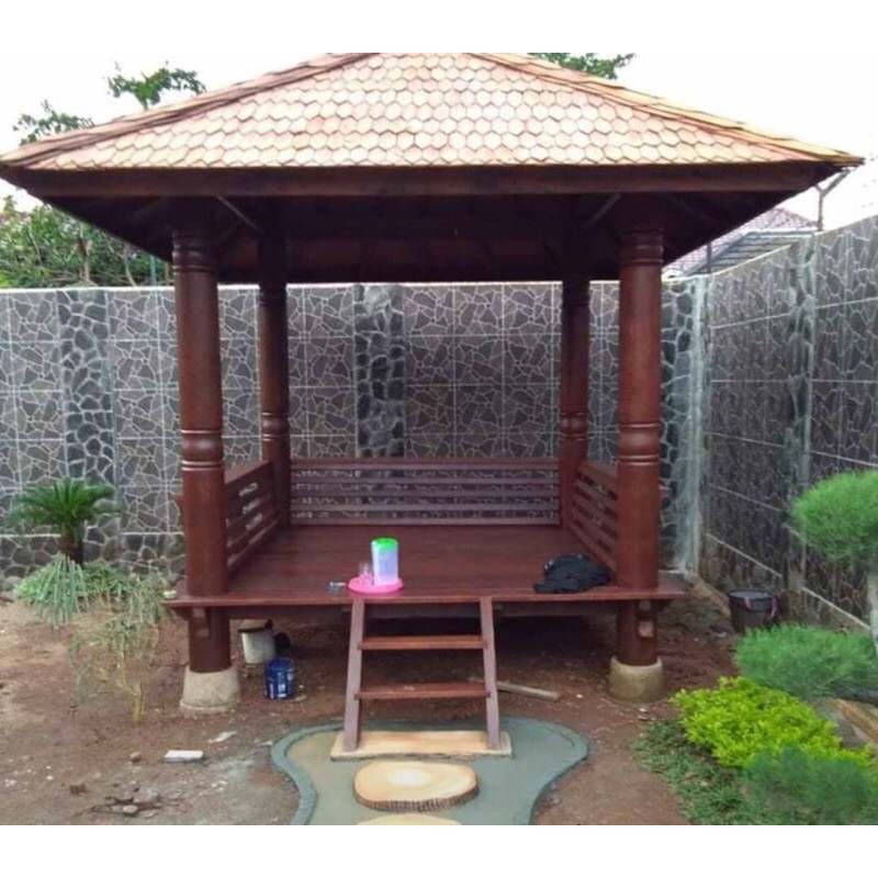 Jual Gazebo Kayu Glugu Minimalis | Shopee Indonesia