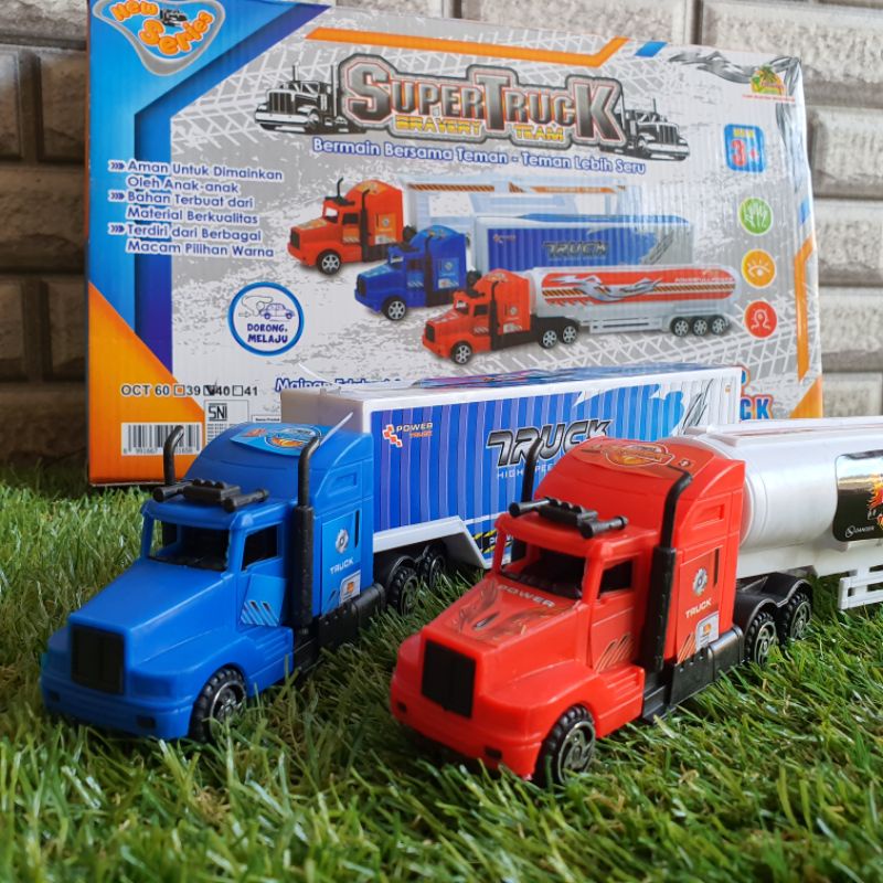 Jual Mainan Set Truk Ekspedisi Isi 2 Pcs - Diecast Mobil Truck Kurir ...