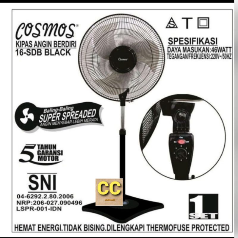 Jual COSMOS STAND FAN / KIPAS ANGIN 16SDB / 16-SDB 16 INCH GARANSI ...